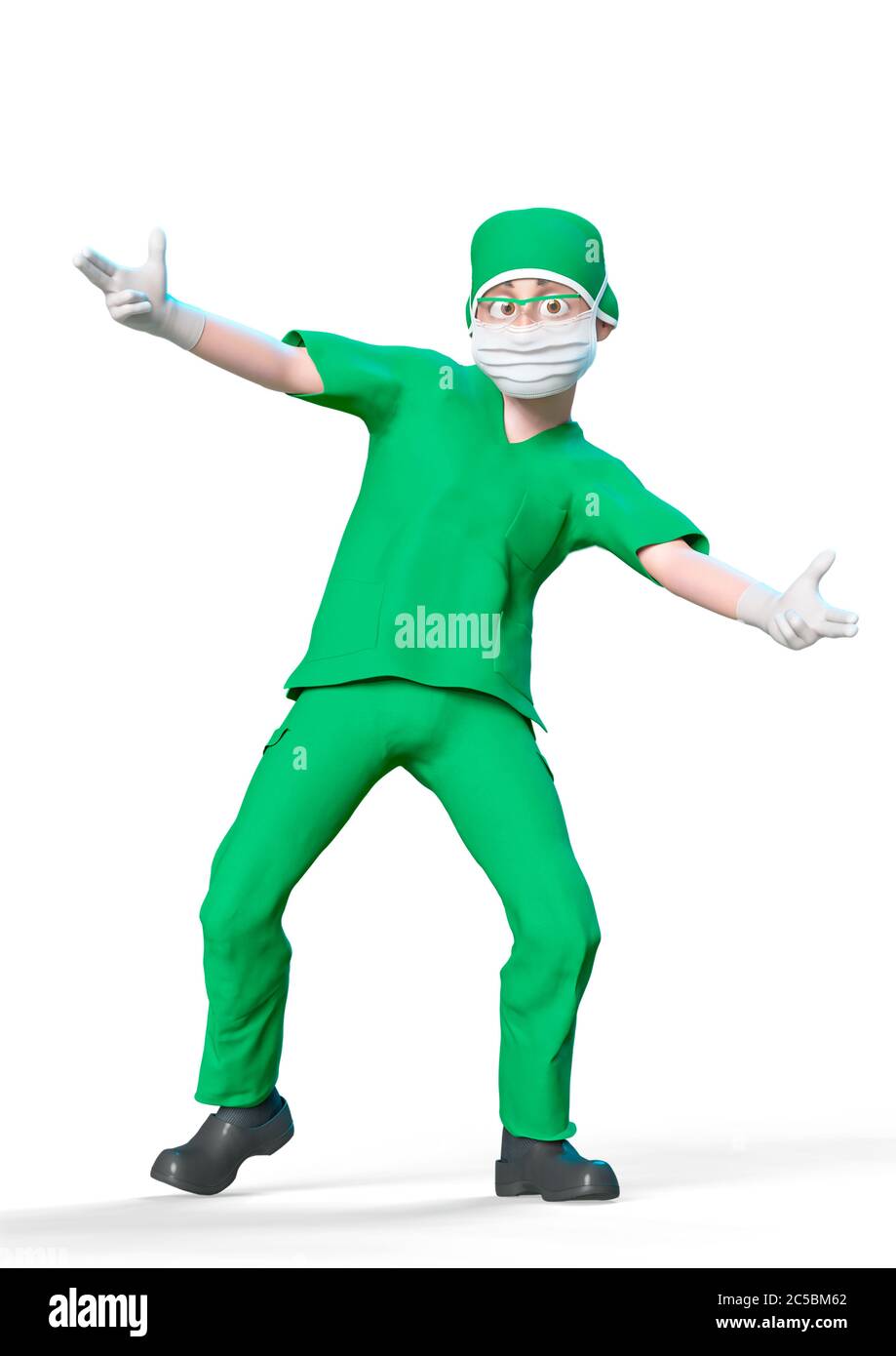 doctor cartoon in white background, 3d illustration Stock Photo - Alamy