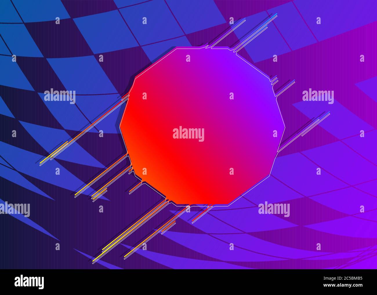 Abstract Background With Dynamic Waves Modern Colored Poster Composition Of Geometric Shapes