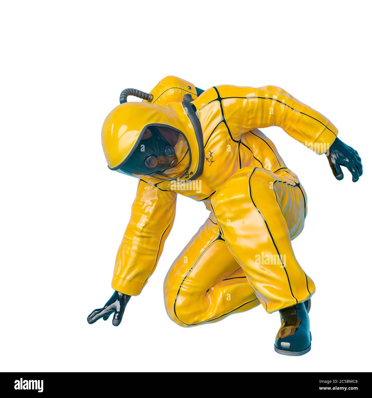 man in a biohazard suit, 3d illustration Stock Photo - Alamy