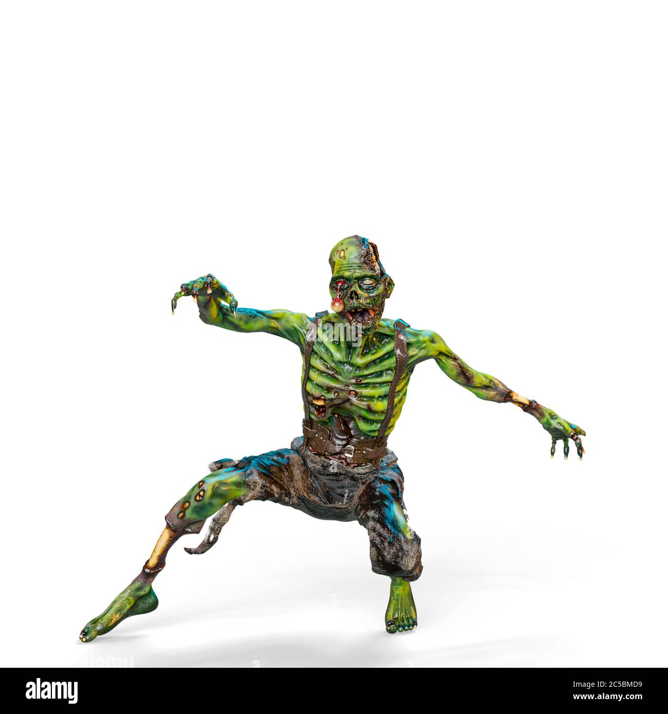 zombie is getting up on white background, 3d illustration Stock Photo ...