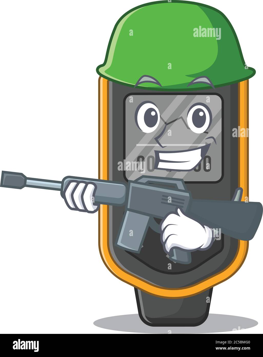 A charming army dive computer cartoon picture style having a machine ...