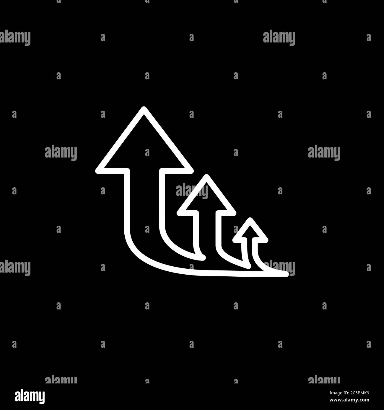 Three Arrow Sign Direction One way. Flat Line Road Direction Black ...