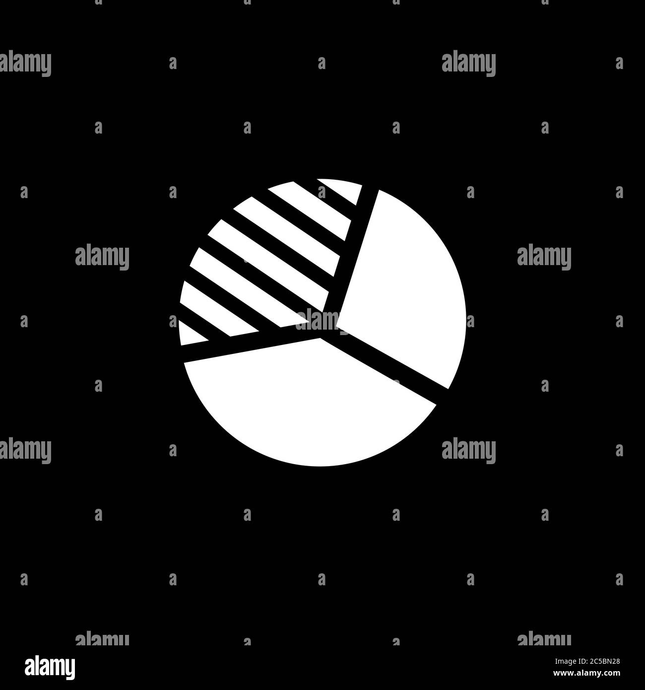 Pie Chart Icon On Black Background. Black Flat Style Vector ...