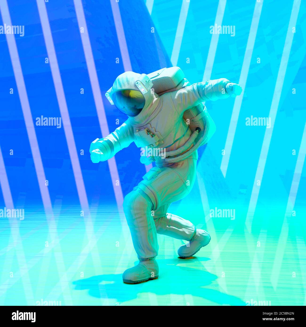 astronaut in action pin up pose, 3d illustration Stock Photo - Alamy
