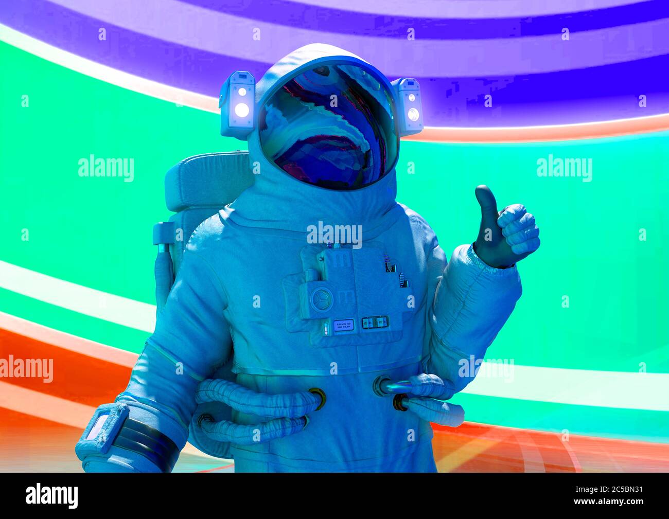 astronaut saying ok pin up pose, 3d illustration Stock Photo - Alamy