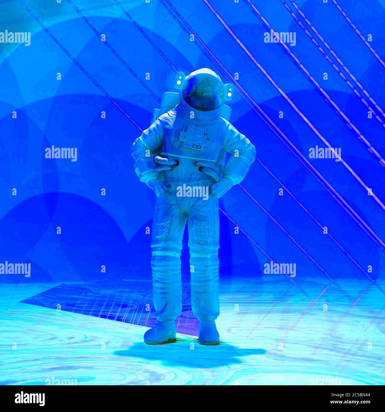 astronaut power pose pin up full view, 3d illustration Stock Photo - Alamy