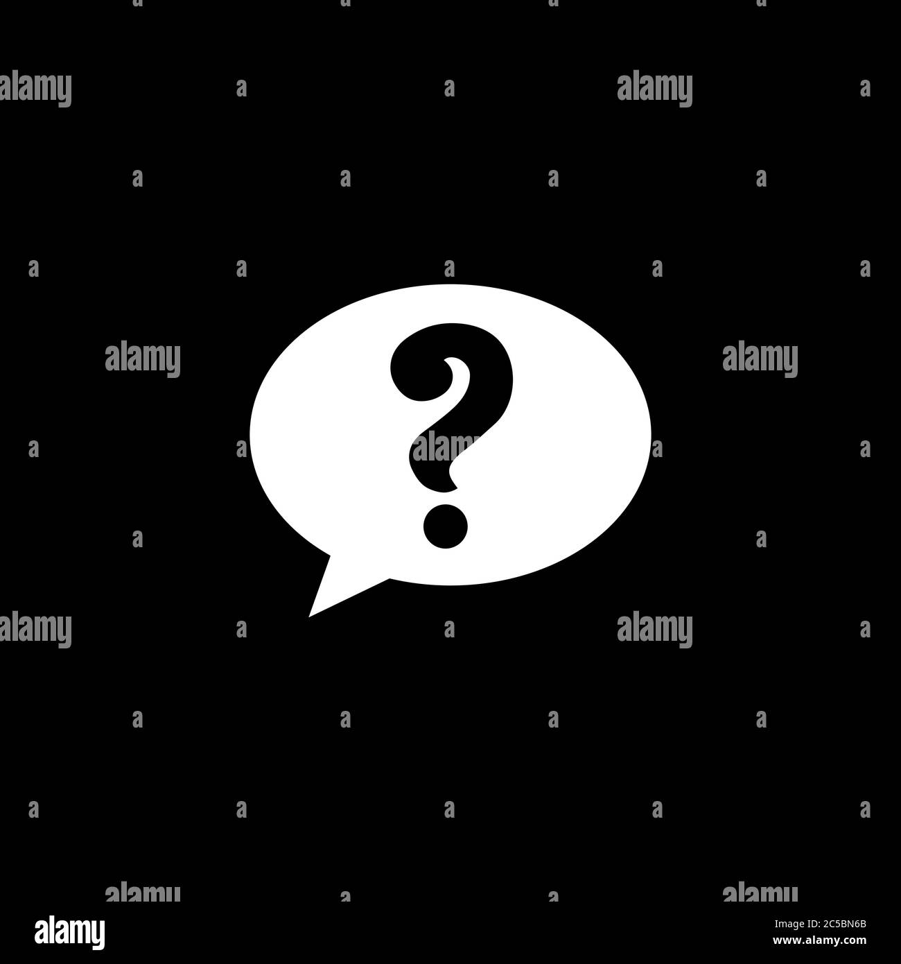 Question Icon On Black Background. Black Flat Style Vector Illustration ...