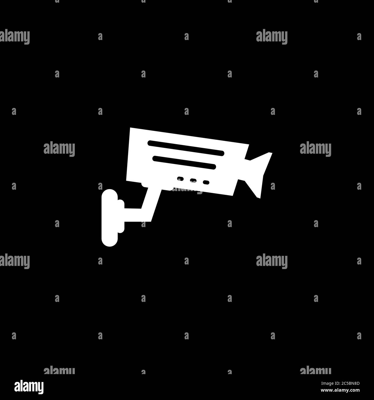Security Camera Icon On Black Background. Black Flat Style Vector ...