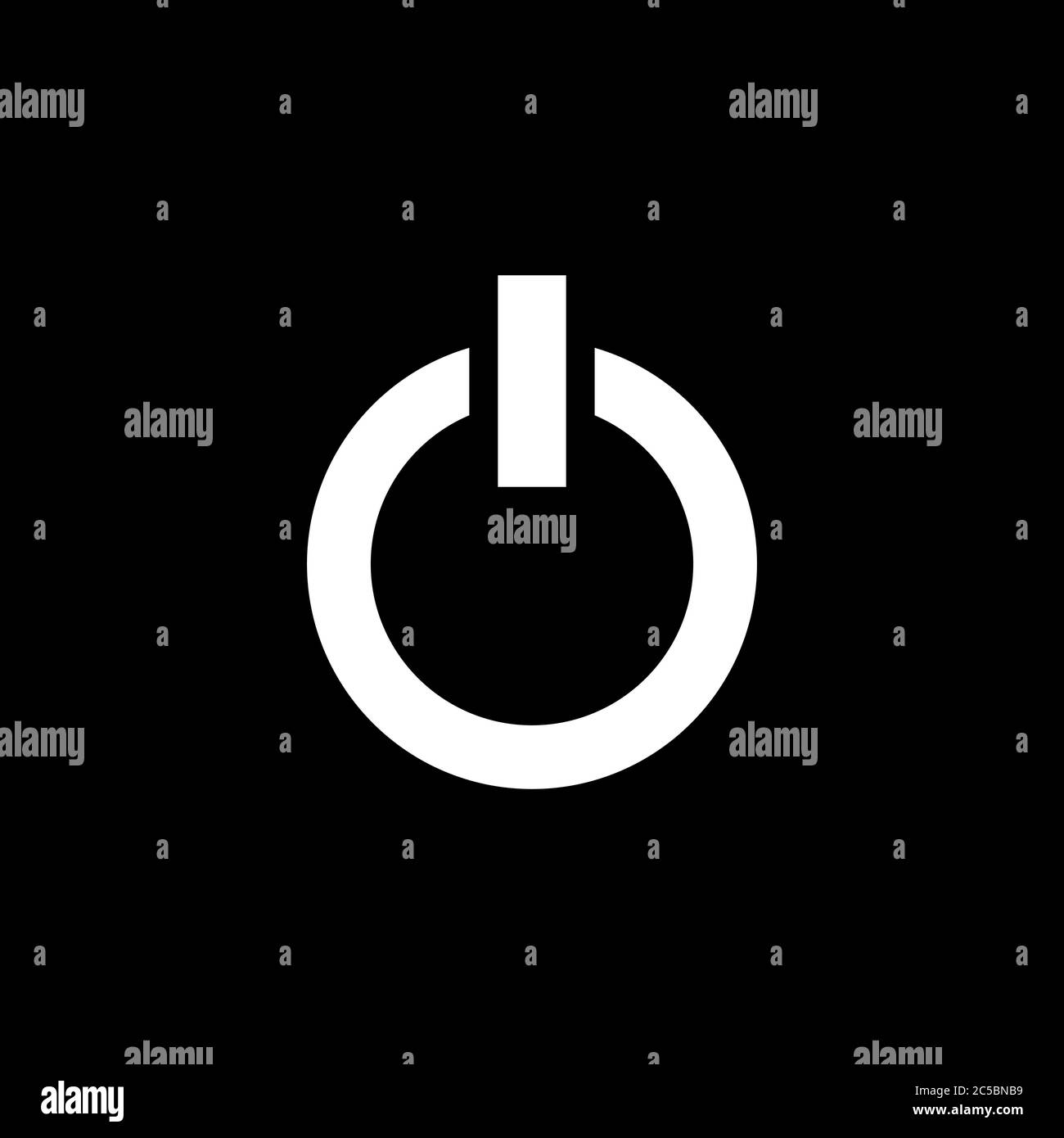 Power Icon On Black Background. Black Flat Style Vector Illustration ...