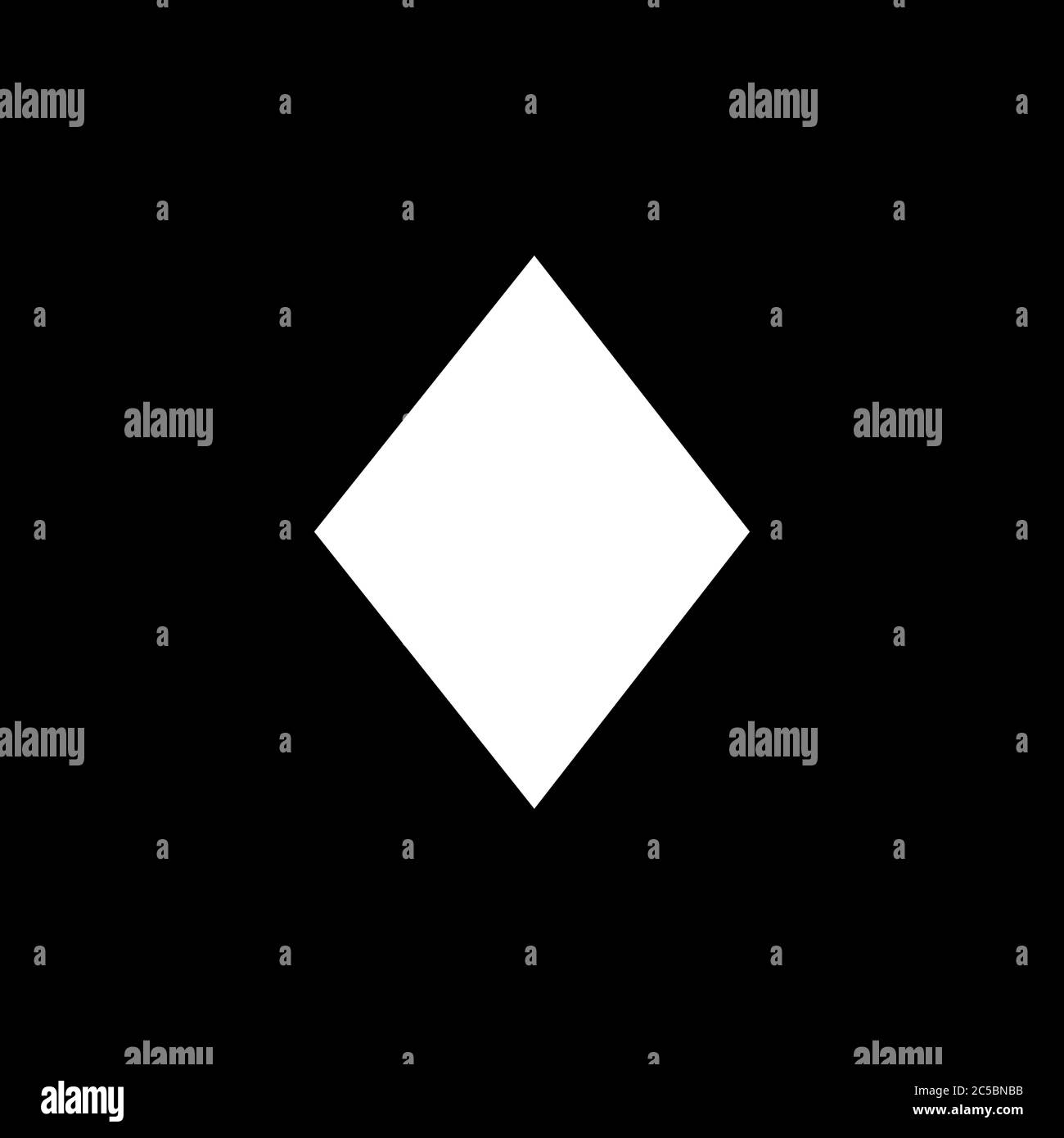 Playing Card Diamond Icon On Black Background. Black Flat Style Vector ...
