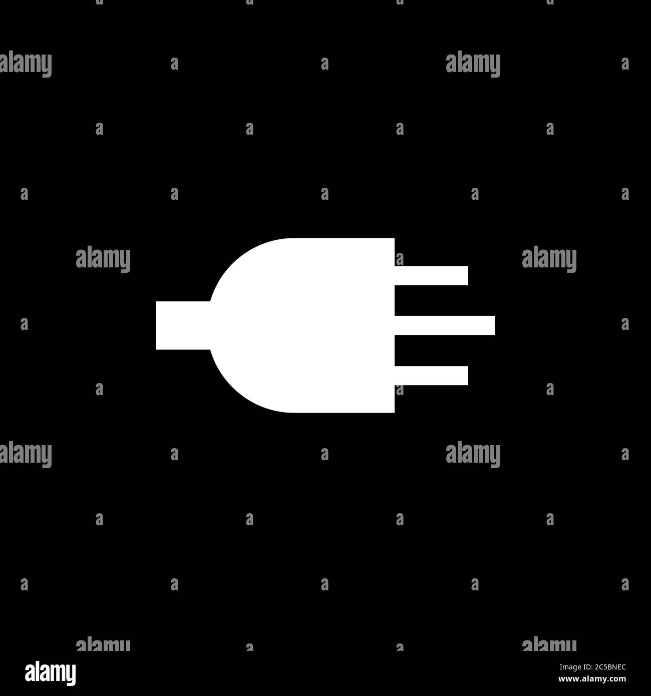 Plug Icon On Black Background. Black Flat Style Vector Illustration ...