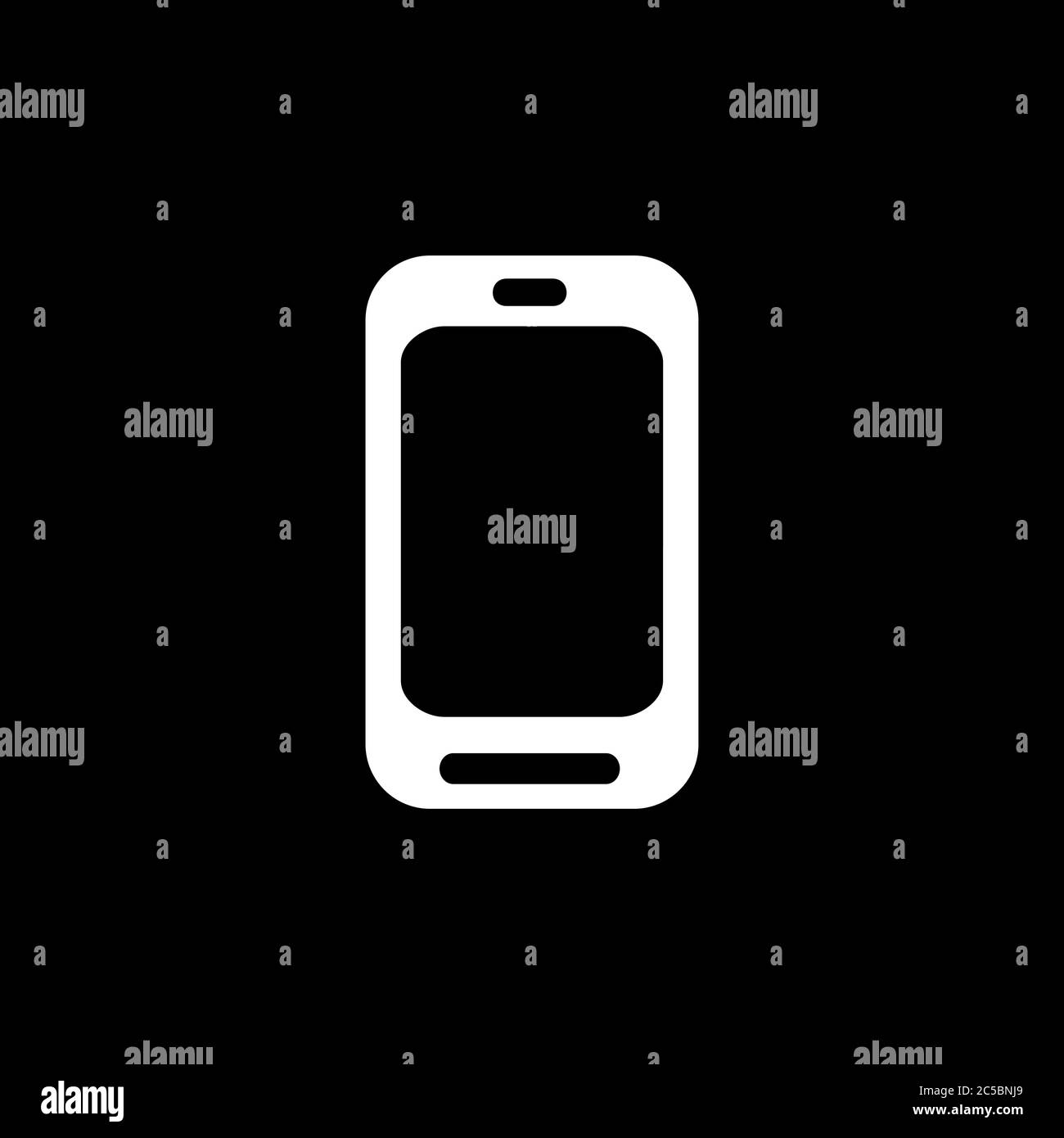 Smartphone Icon On Black Background. Black Flat Style Vector ...