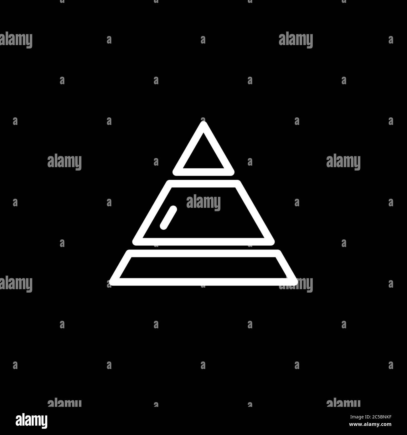 Pyramid Line Icon On Black Background. Black Flat Style Vector ...