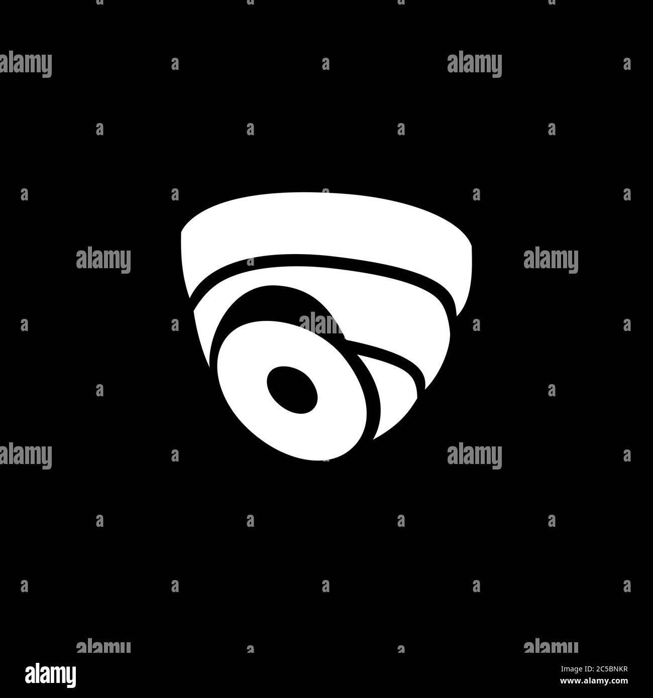 Security Camera Dome Icon On Black Background. Black Flat Style Vector ...