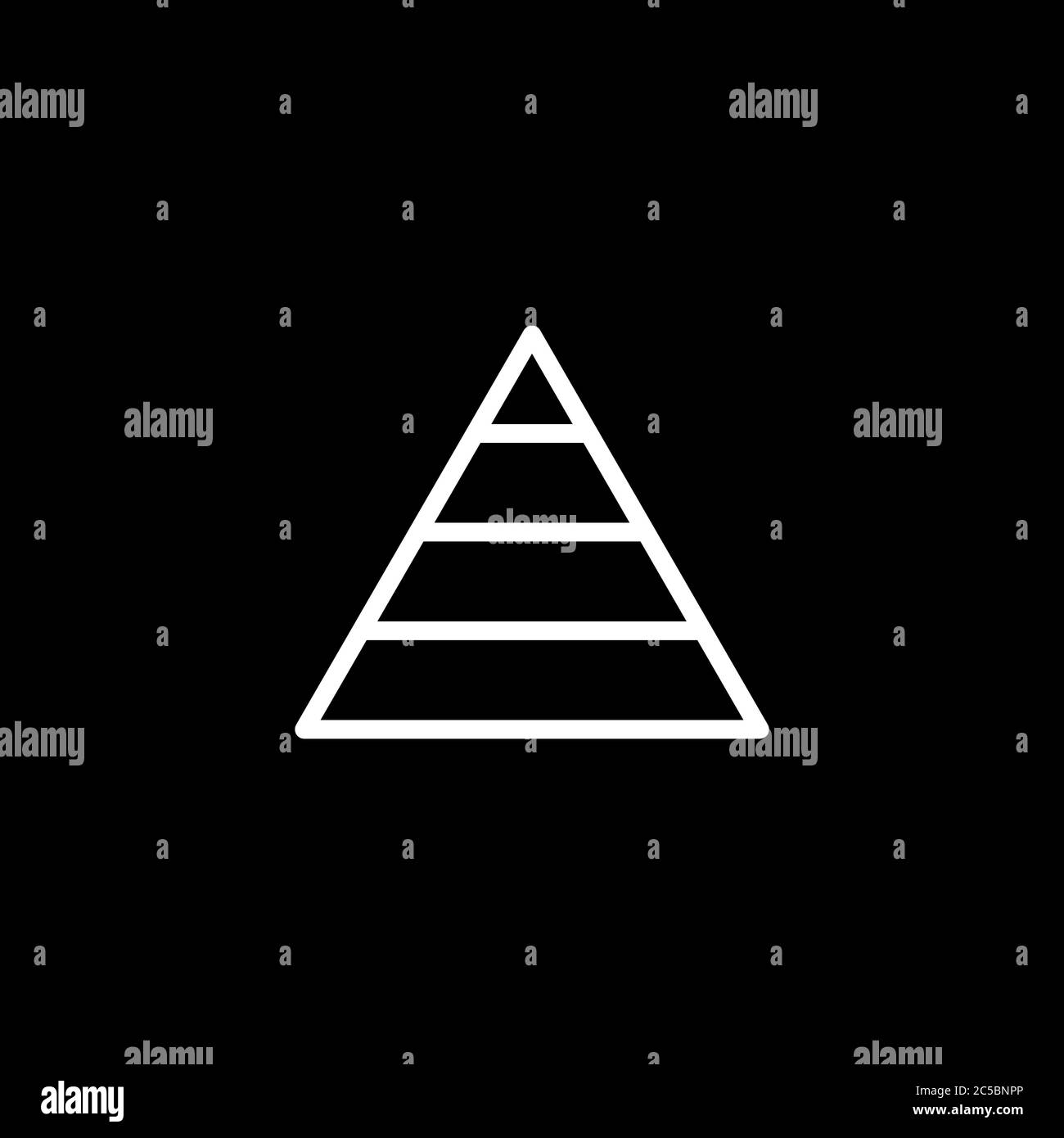 Pyramid Line Icon On Black Background. Black Flat Style Vector ...