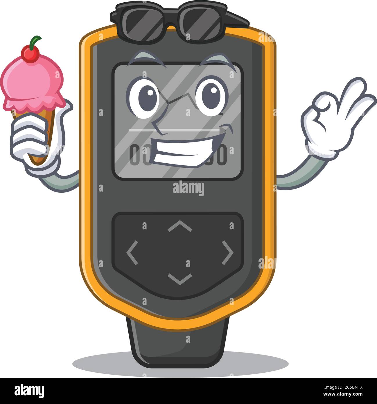 A Caricature design concept of dive computer with cone ice cream Stock ...