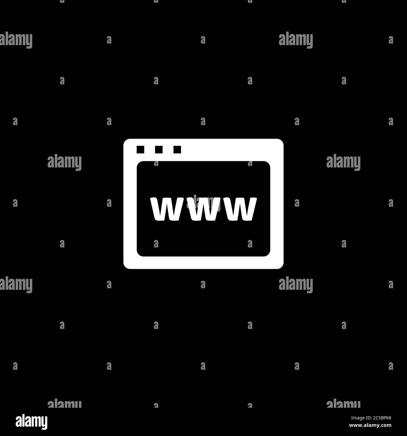 Web Page Icon On Black Background. Black Flat Style Vector Illustration ...