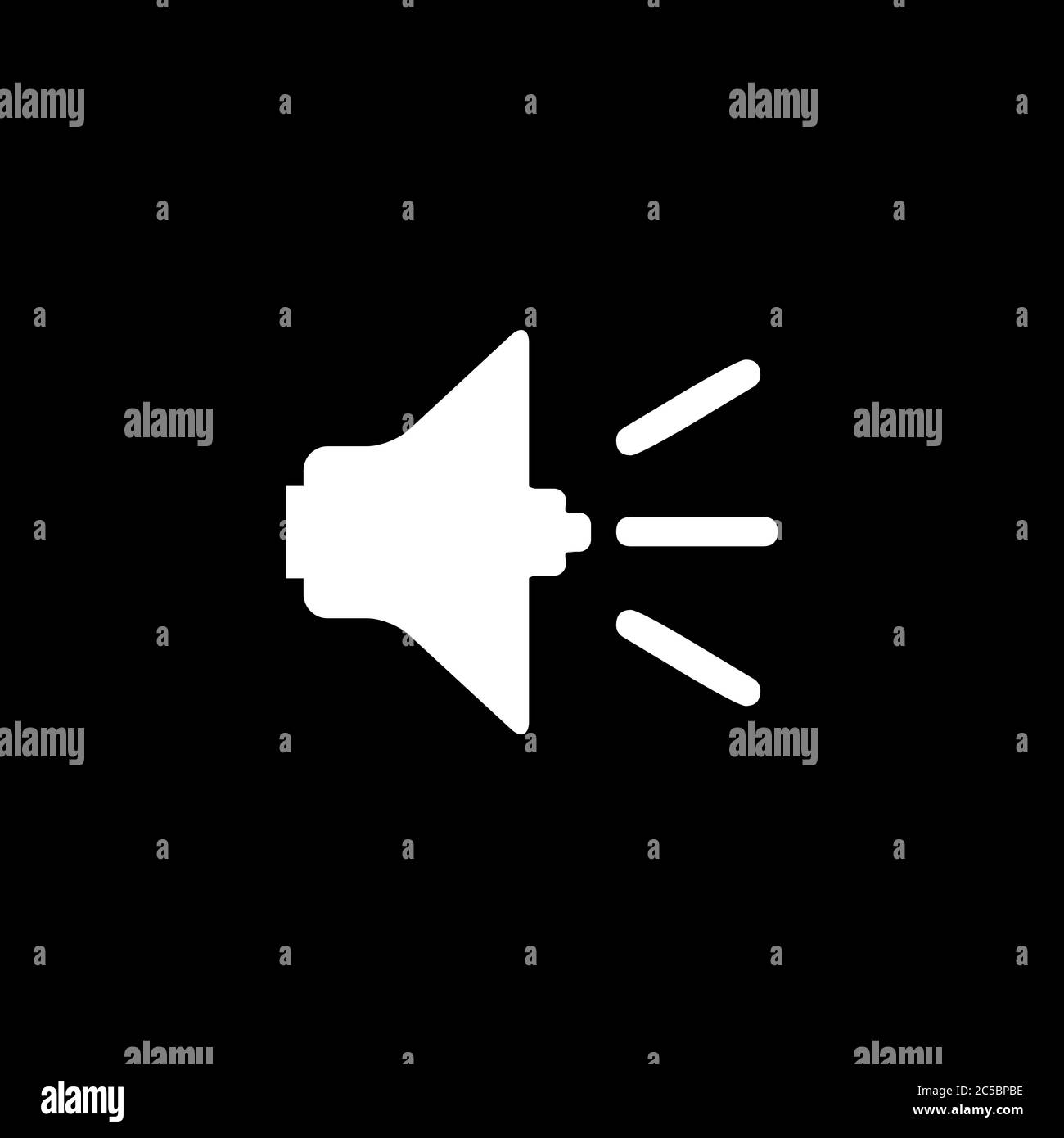 Sound Icon On Black Background. Black Flat Style Vector Illustration ...