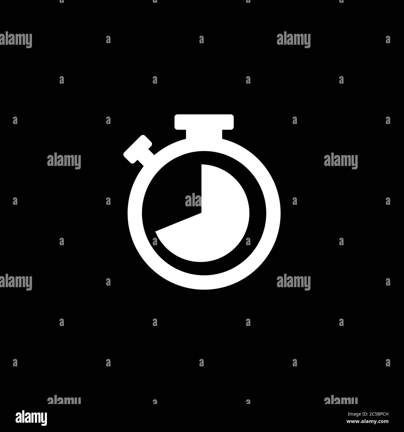 Stopwatch Icon On Black Background. Black Flat Style Vector ...