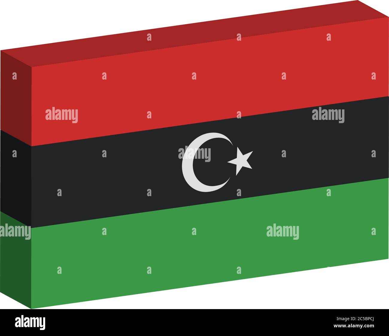 Libya flag 3d waving Stock Vector Images - Alamy