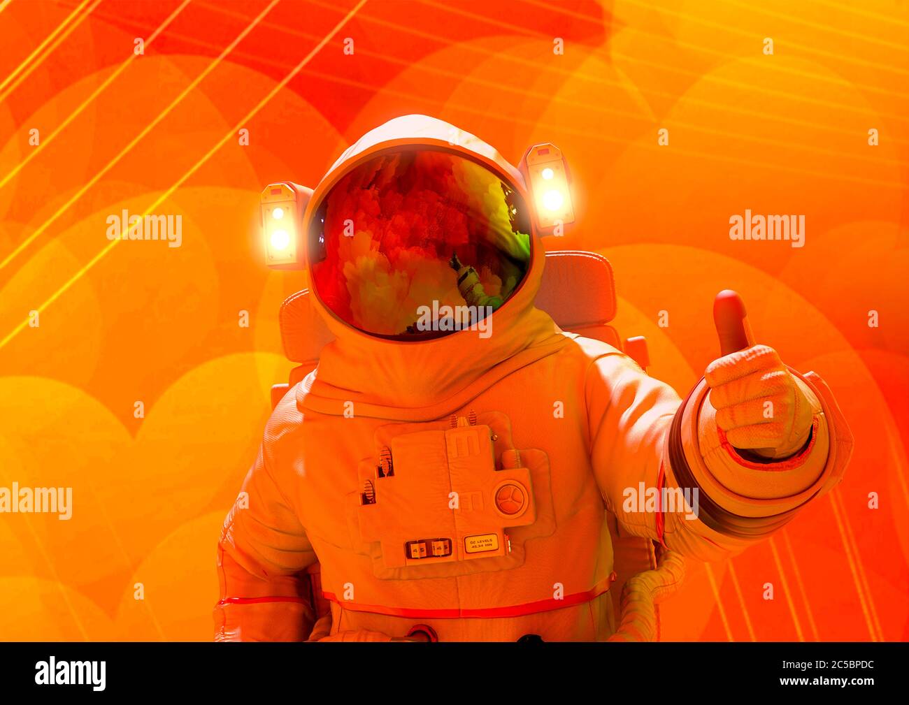 astronaut positive pin up, 3d illustration Stock Photo - Alamy