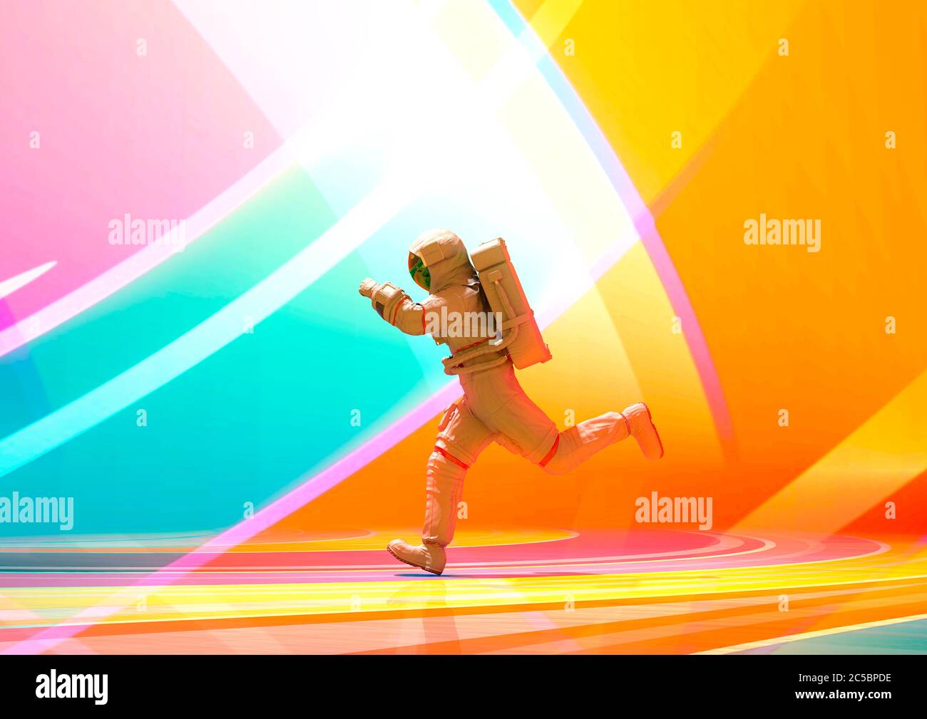 astronaut pin up running, 3d illustration Stock Photo - Alamy