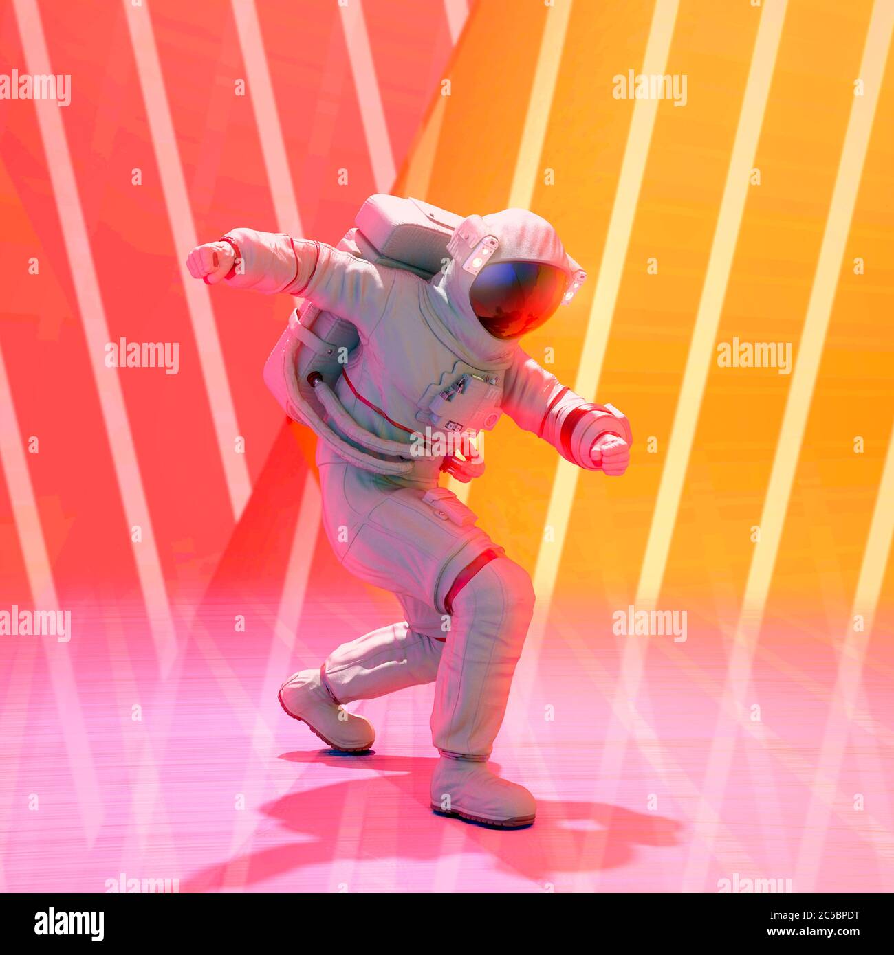 astronaut in action pin up pose, 3d illustration Stock Photo - Alamy