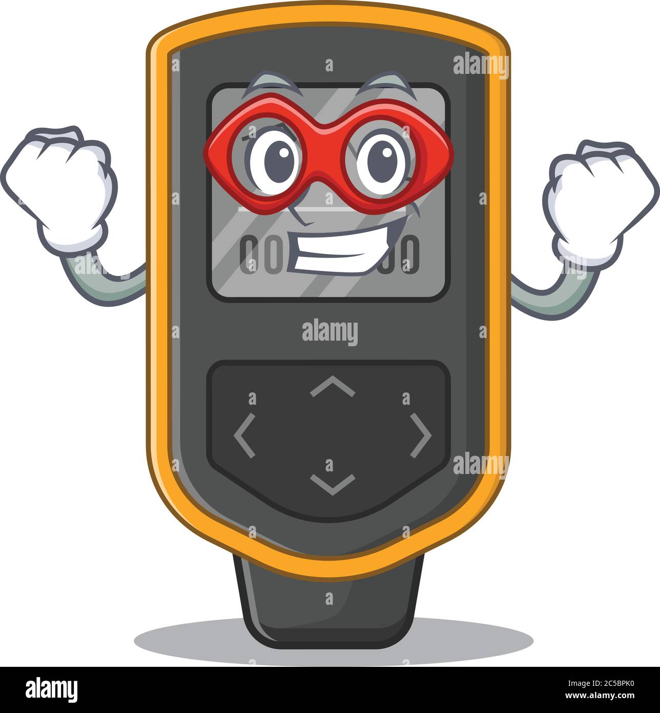 A cartoon mascot of dive computer in a fantastic Super hero character ...