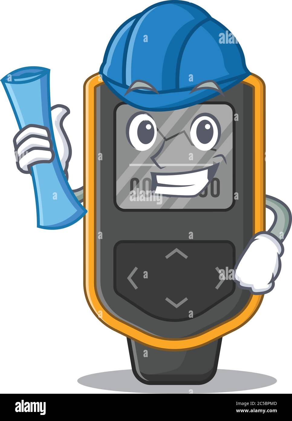 Caricature design concept of dive computer Architect with new city ...