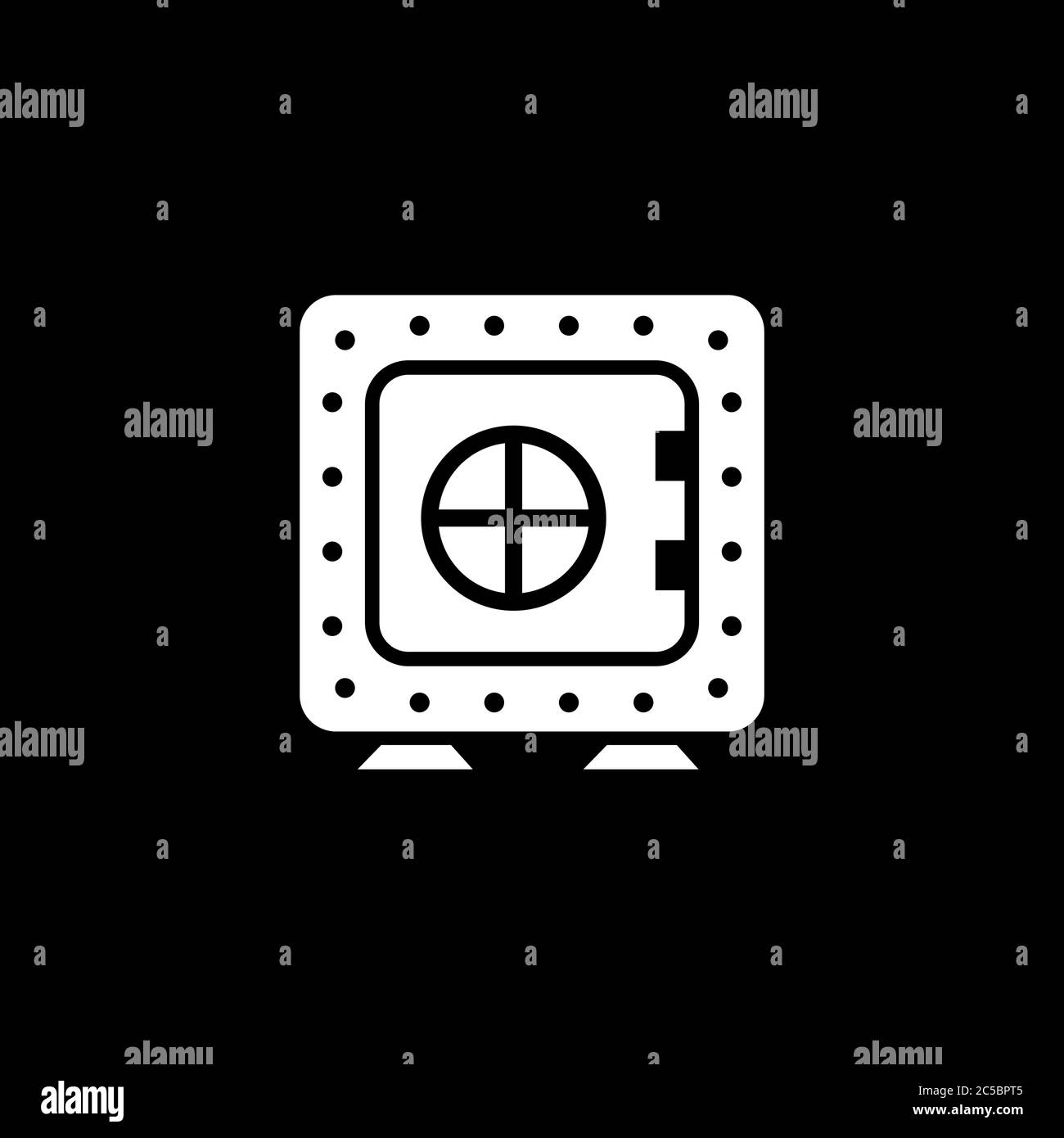 Vault Icon On Black Background. Black Flat Style Vector Illustration ...