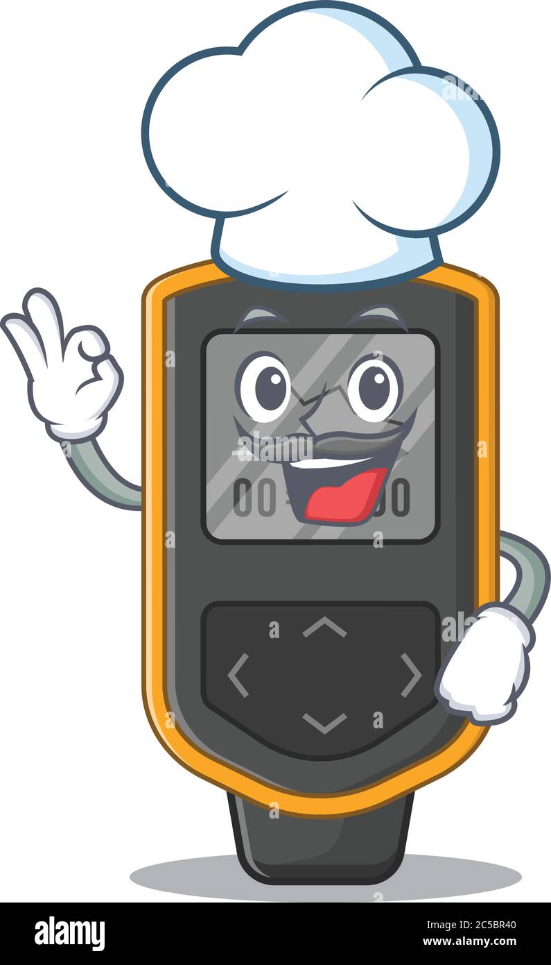 Dive computer chef cartoon drawing style wearing iconic chef hat Stock ...