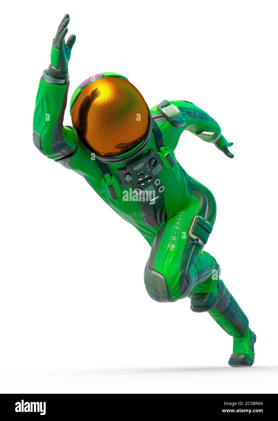 astronaut explorer running in white background, 3d illustration Stock ...