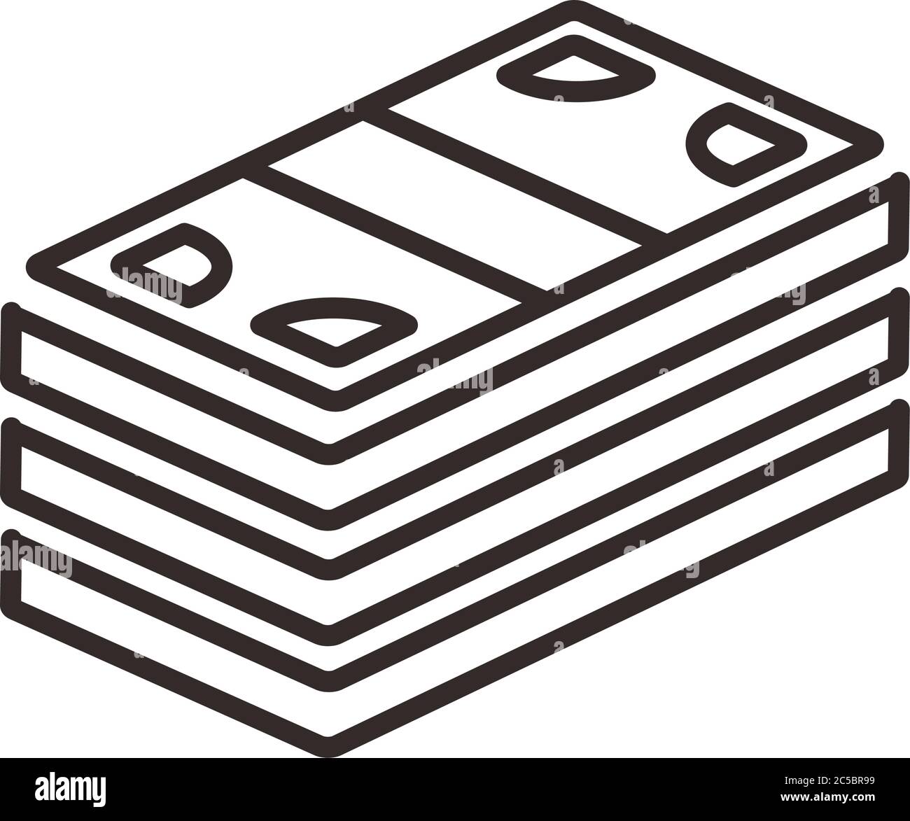 bills money dollars line style icon vector illustration design Stock ...