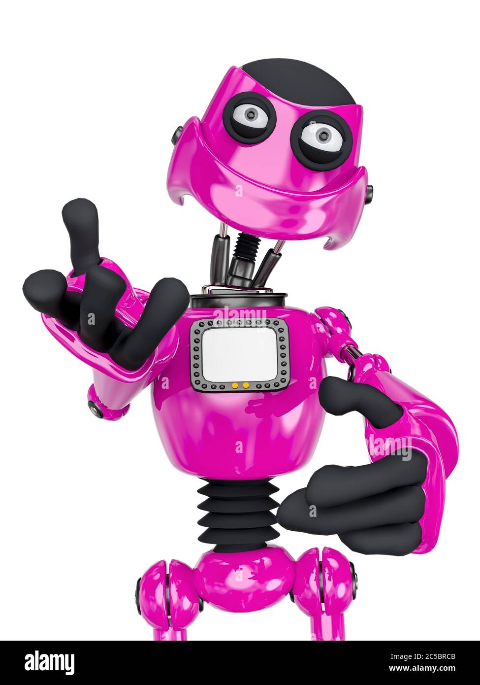 robot cartoon explaining, 3d illustration Stock Photo - Alamy