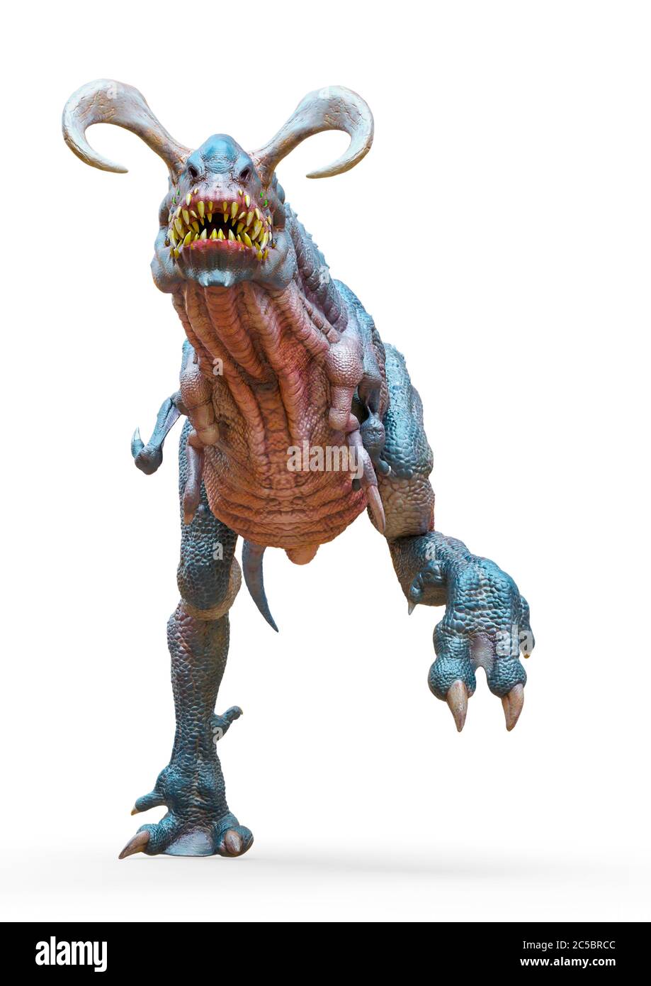 alien dinosaur is coming in a white background, 3d illustration Stock ...