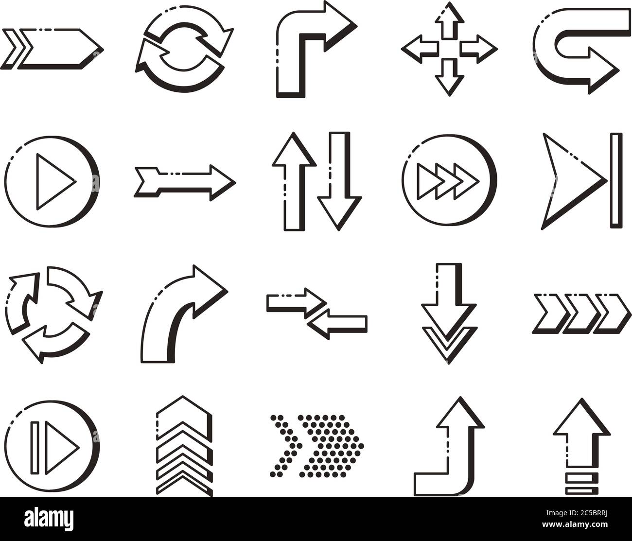 bundle of arrows set icons vector illustration design Stock Vector ...