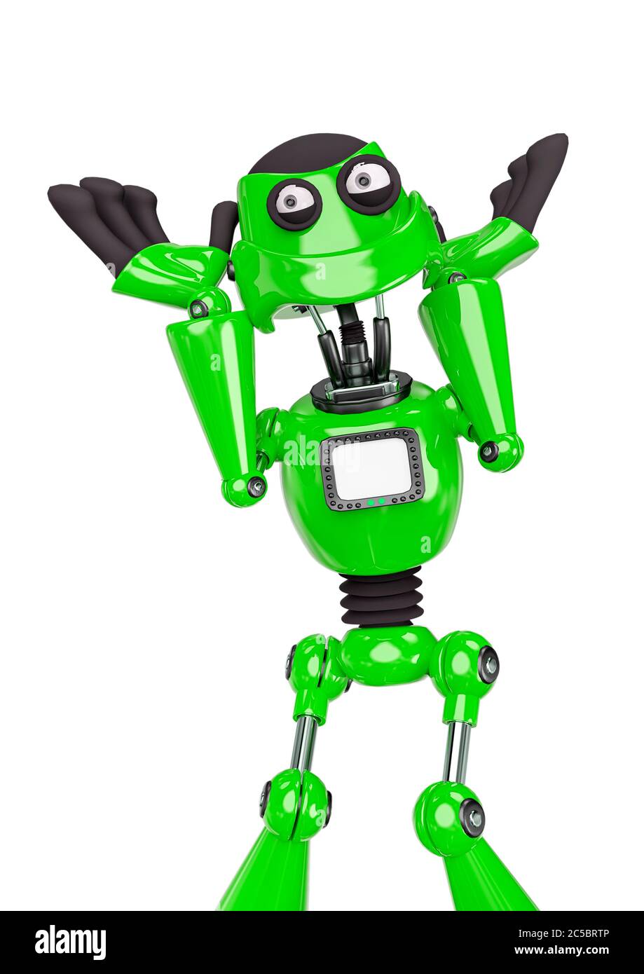 robot cartoon is so happy, 3d illustration Stock Photo - Alamy