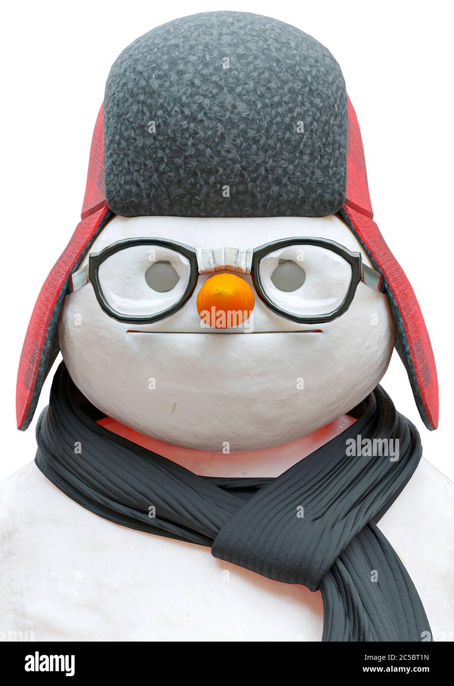 snowman id profile picture in white background, 3d illustration Stock ...