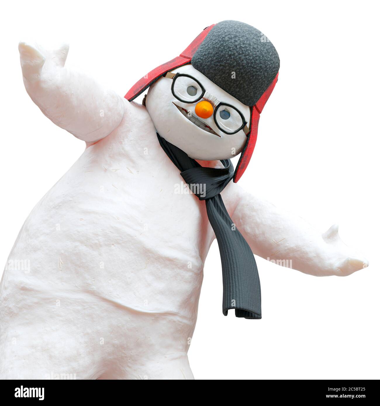 snowman saying give me a hug in white background, 3d illustration Stock ...