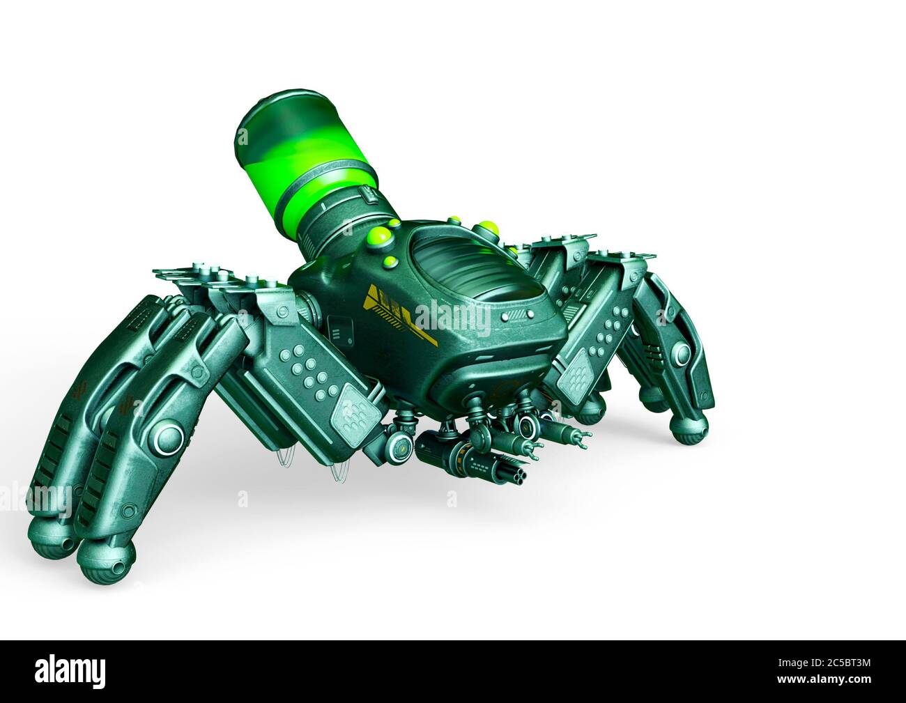 spider mech in white background off, 3d illustration Stock Photo - Alamy