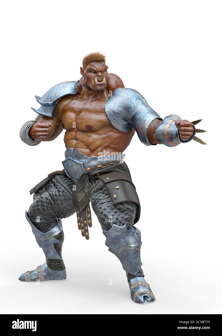 orc is ready for action in a white background, 3d illustration Stock ...