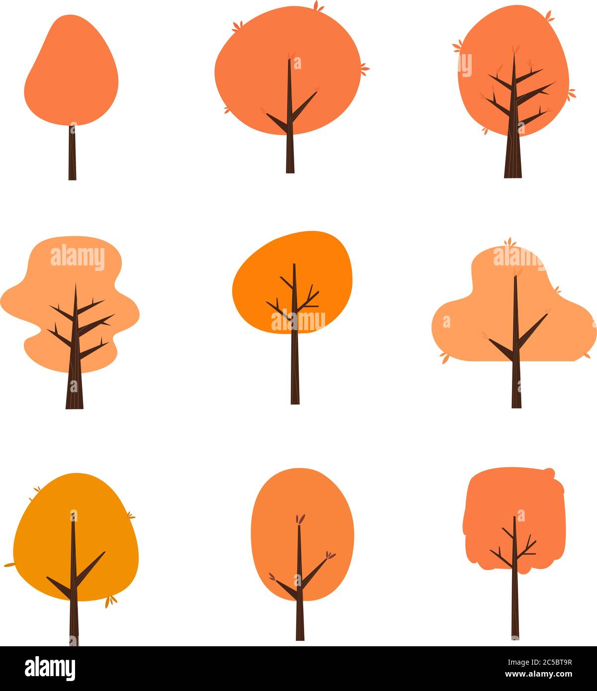 Set of a orange trees icons Stock Vector Image & Art - Alamy