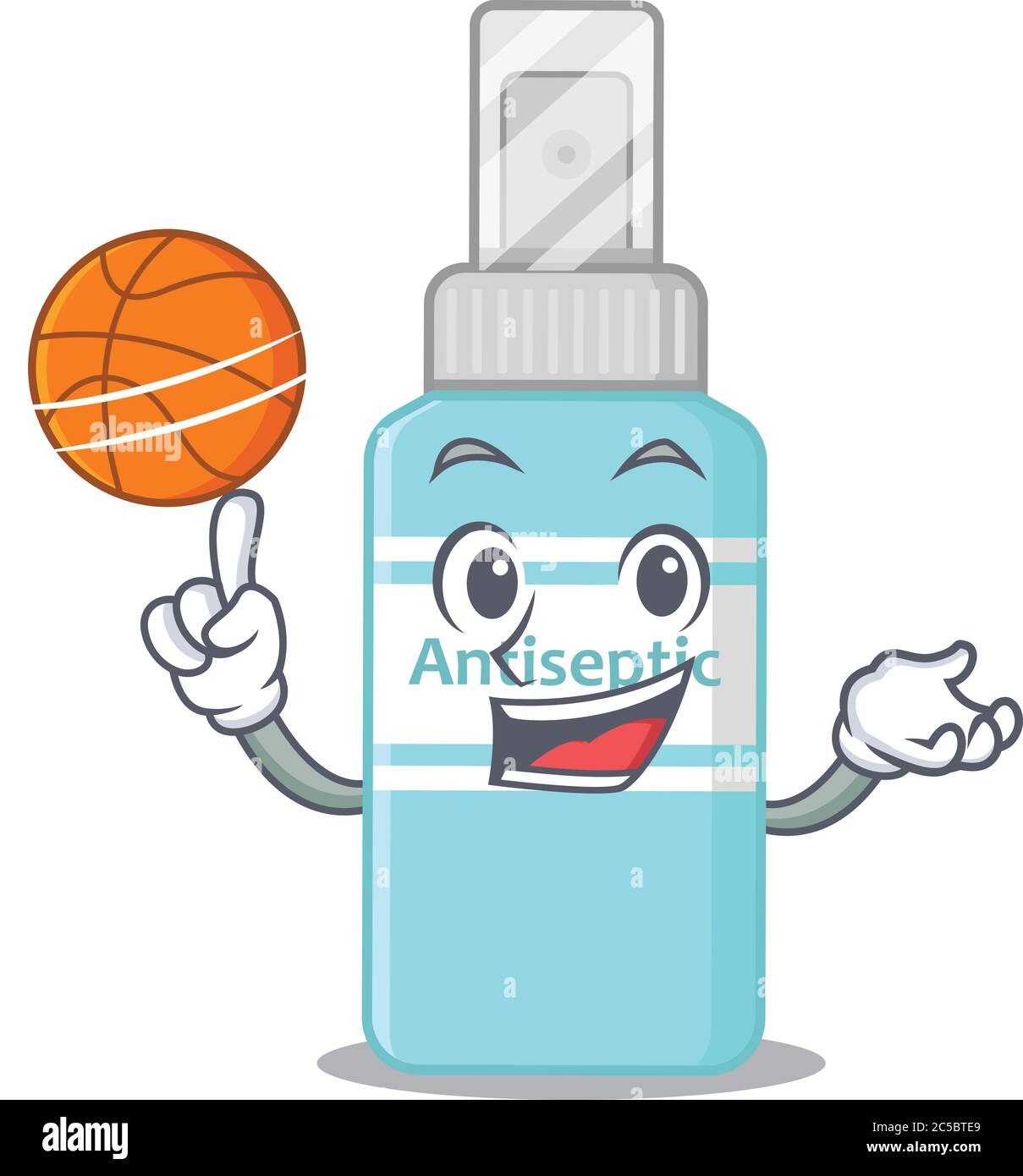 An athletic antiseptic cartoon mascot design with basketball Stock ...