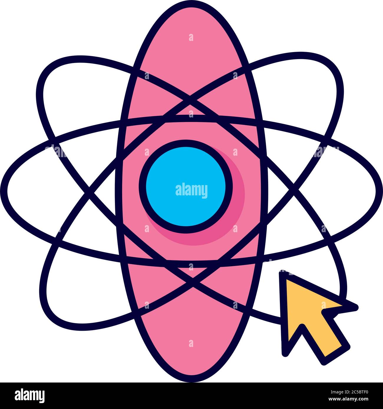 atom molecule with mouse arrow line style Stock Vector Image & Art - Alamy