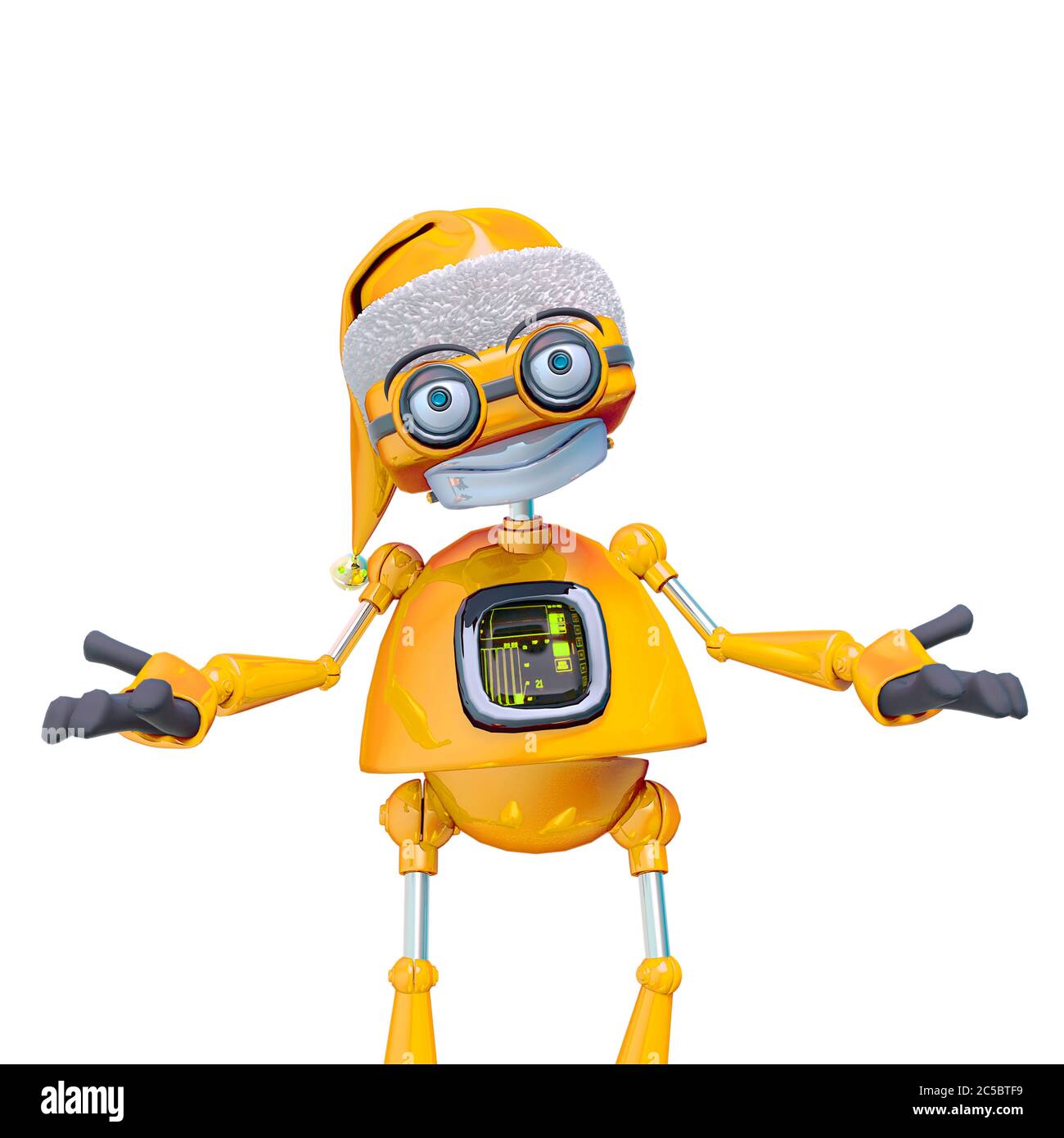 santa bot in white background, 3d illustration Stock Photo - Alamy