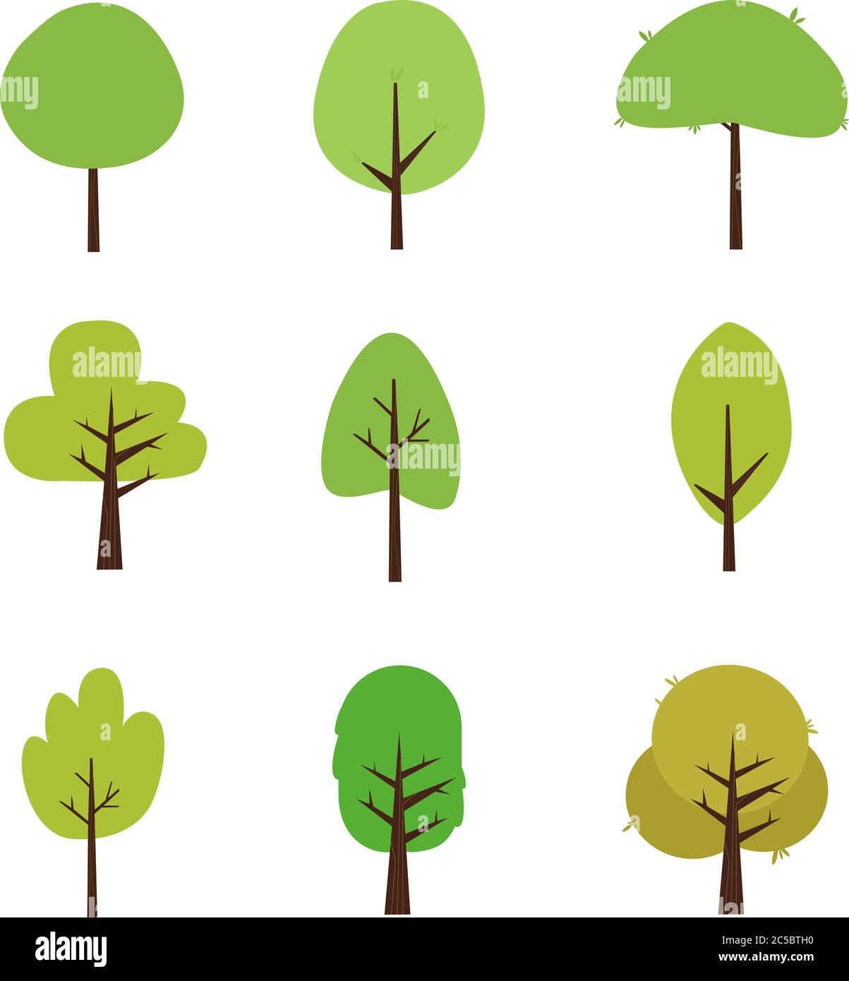 Set of a green trees icons Stock Vector Image & Art - Alamy