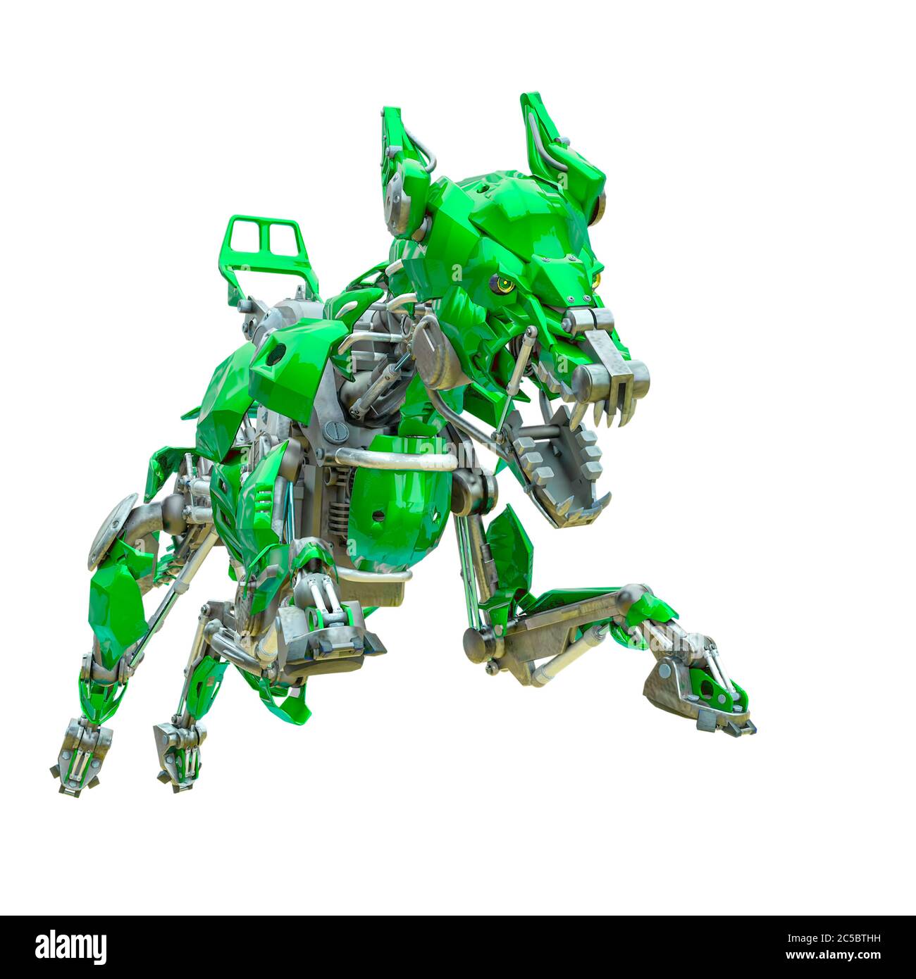 cyber dog attack side view, 3d animation Stock Photo - Alamy