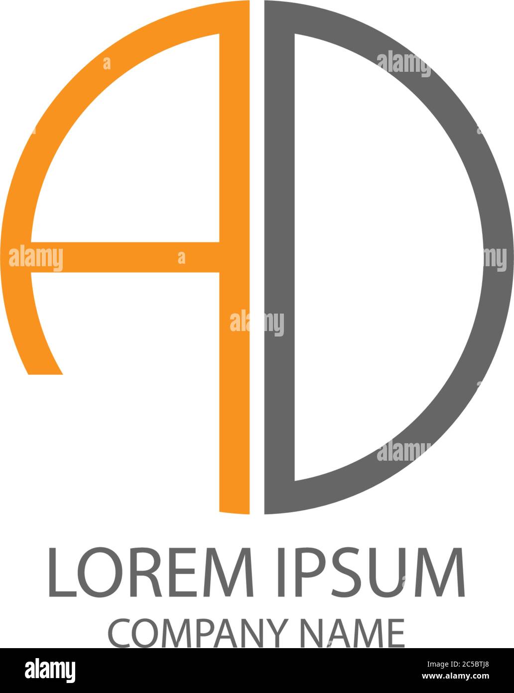 Circle AD logo letter design concept in orange and black colors Stock ...
