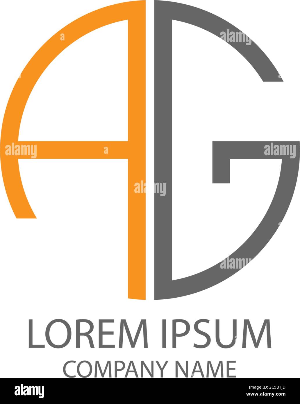 Circle AG logo letter design concept in orange and black colors Stock ...