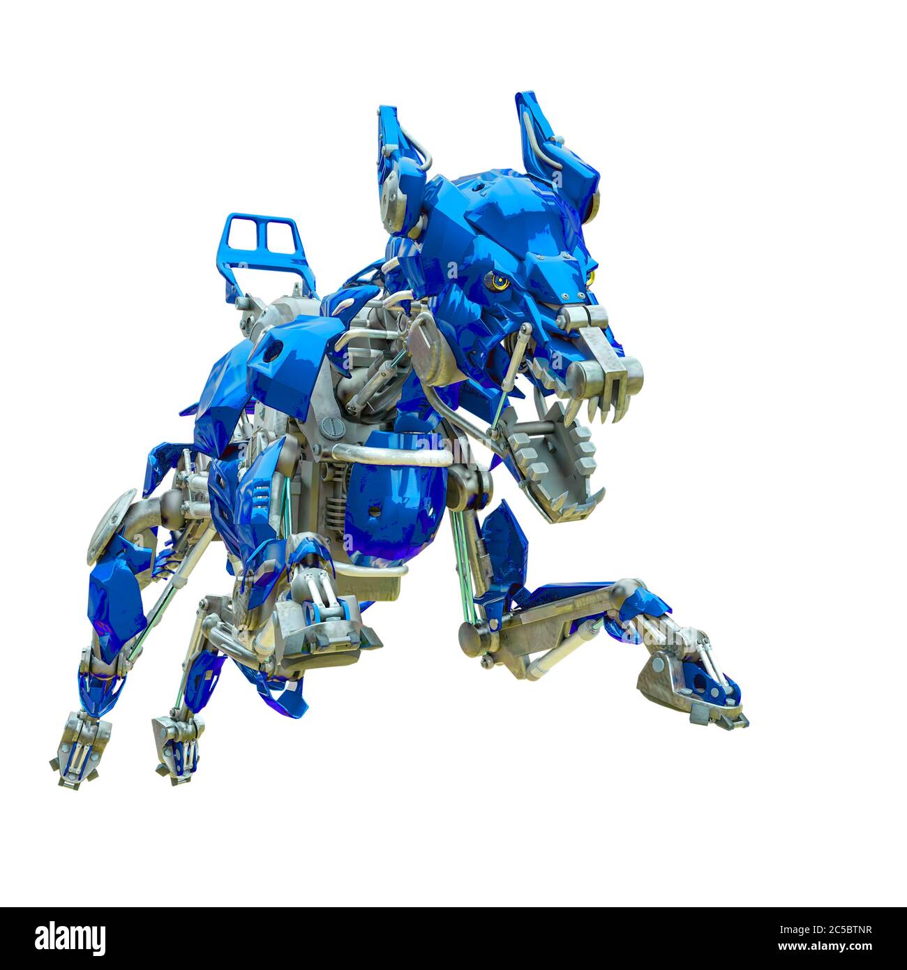 cyber dog attack side view, 3d animation Stock Photo - Alamy